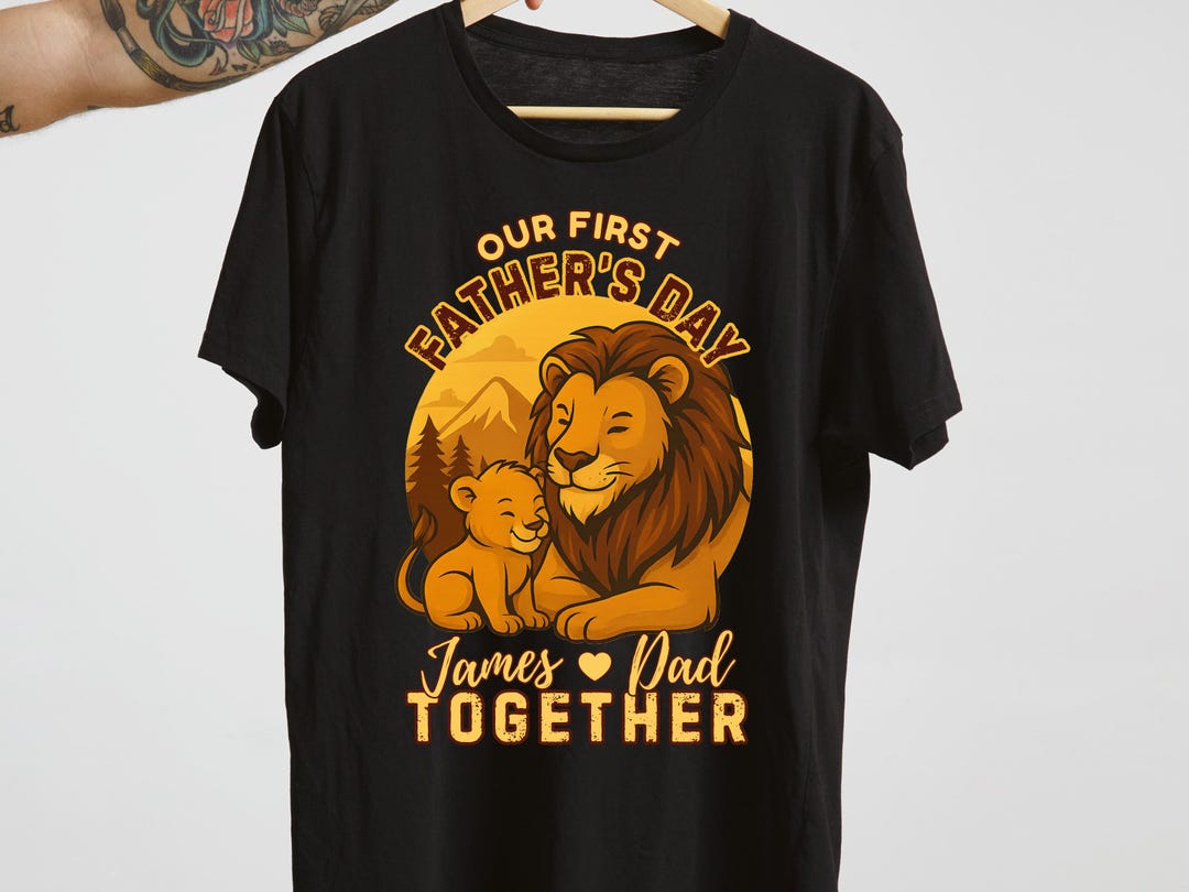 Personalized First Father's Day Lion Cub PNG Design (digital Download ...