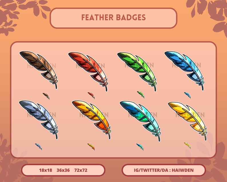 Feather Badges for Twitch,youtube Sub Badges Subscriber Badges - Etsy