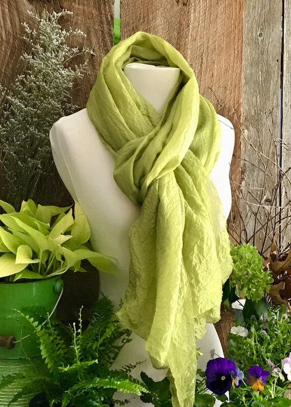 Scarf Light Weight Citron Handmade Hand Dyed Silk Scarf - Etsy