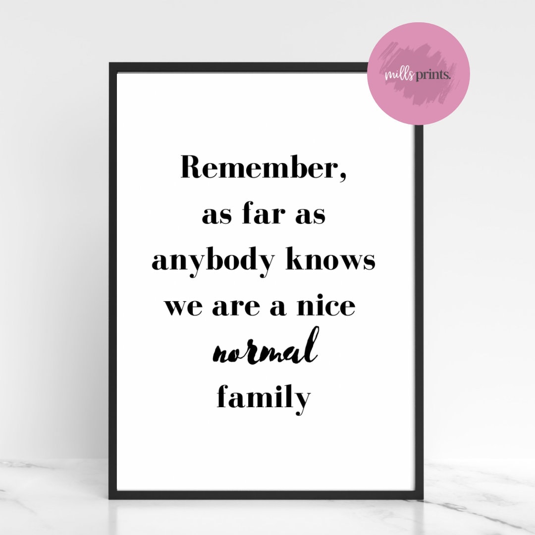Nice Normal Family Print | A4 Portrait | Home & Lifestyle - Etsy