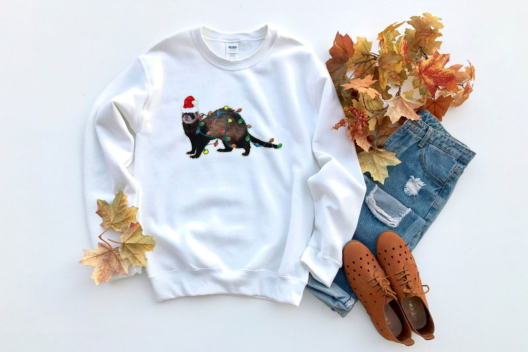 Black Ferret Sweatshirt - Ferret Lover Shirt Hoodie - Endangered Animal ...