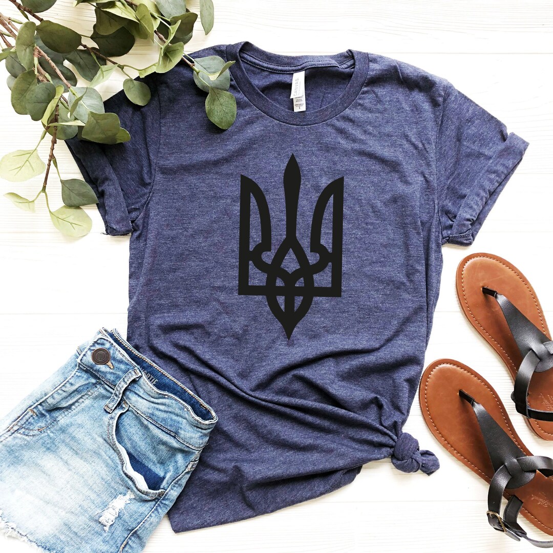 Ukraine Tryzub Shirt Ukrainian Flag Trident T-shirt Supported Ukraine ...