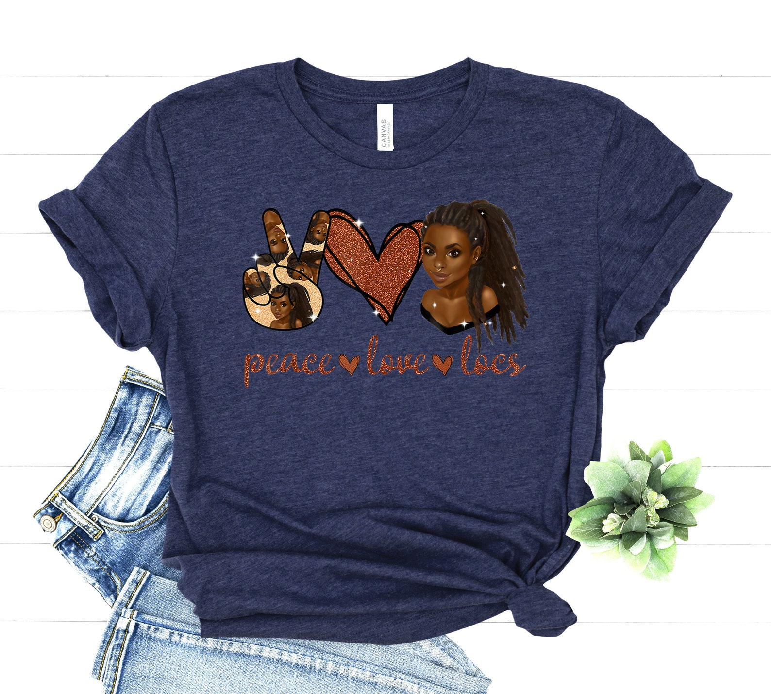 Peace Love Locs Shirt - Locs Women Apparel - Nature Black Hair Outfit ...
