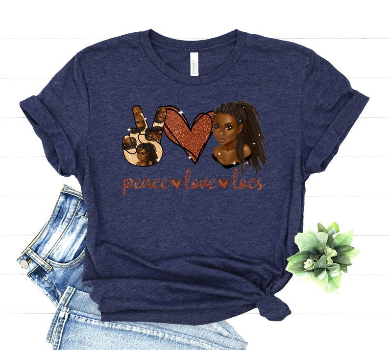 Peace Love Locs Shirt - Locs Women Apparel - Nature Black Hair Outfit ...