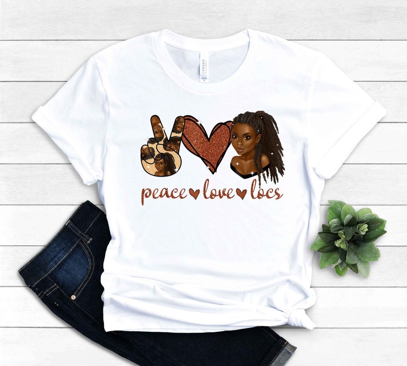 Peace Love Locs Shirt - Locs Women Apparel - Nature Black Hair Outfit ...