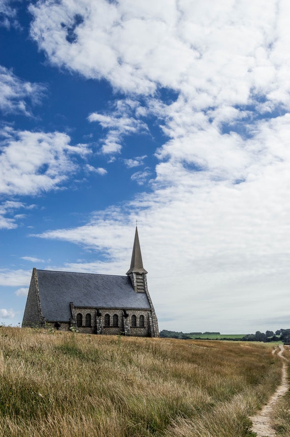 Etretat Cliffside Church Print | Etsy