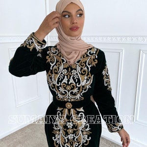 Ramadan Moroccan Kaftan/ Embroidered Kaftan Cristal Mabra / Roube ...
