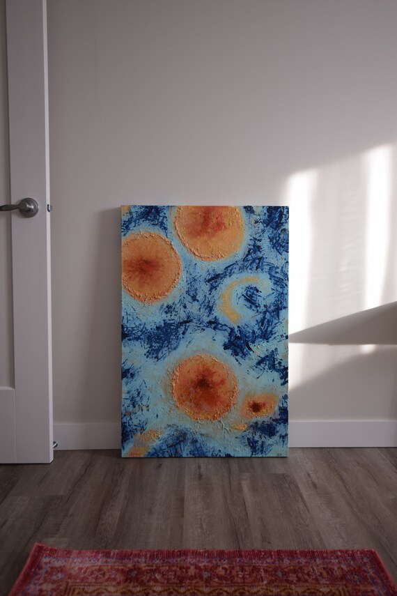 Abstract Expressionism Acrylic Painting Blue Planet | Etsy