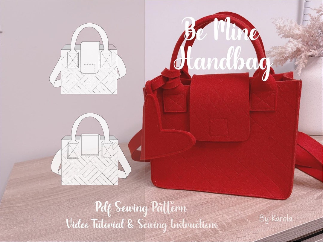 Crossbody Tote Bag Sewing Pattern: Exposed Edges Handbag (PDF Pattern ...