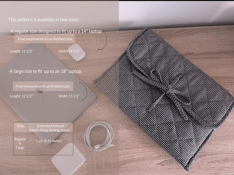 Beginner Quilted Laptop Sleeve Pattern | PDF Digital Sewing Pattern ...