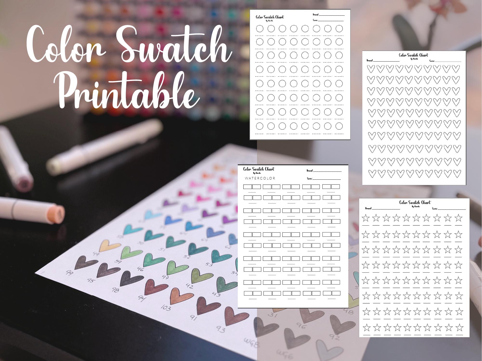 Printable Color Swatch Chart Cards| Perfect for Color Testing ...