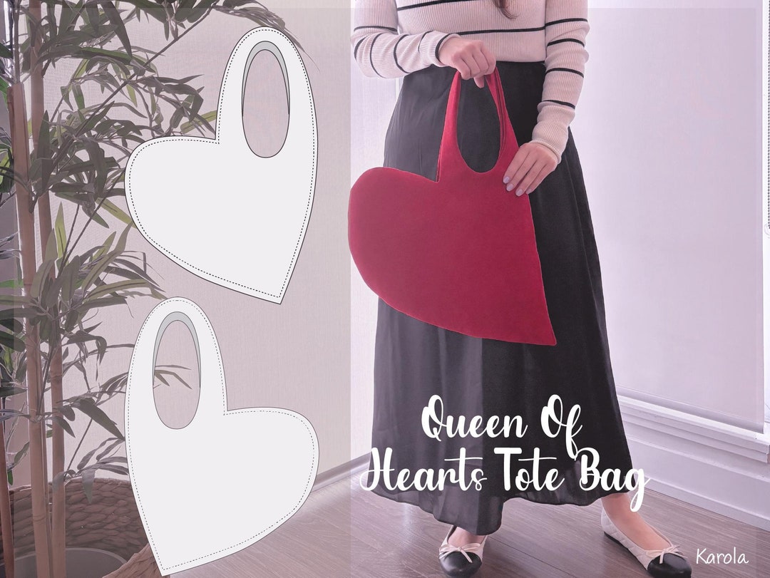 Heart-shaped Tote Bag Pattern| Sewing PDF Printable| Instant Download ...
