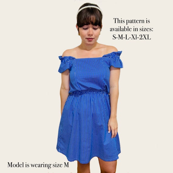 PDF sewing pattern Alexa dress. Women dress with a cut-out in the back ...