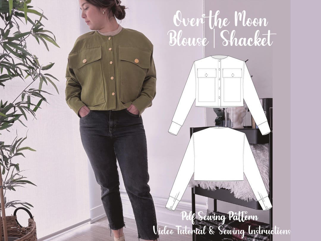 Oversized Unlined Shacket Sewing Pattern |boxy Fit With Statement ...