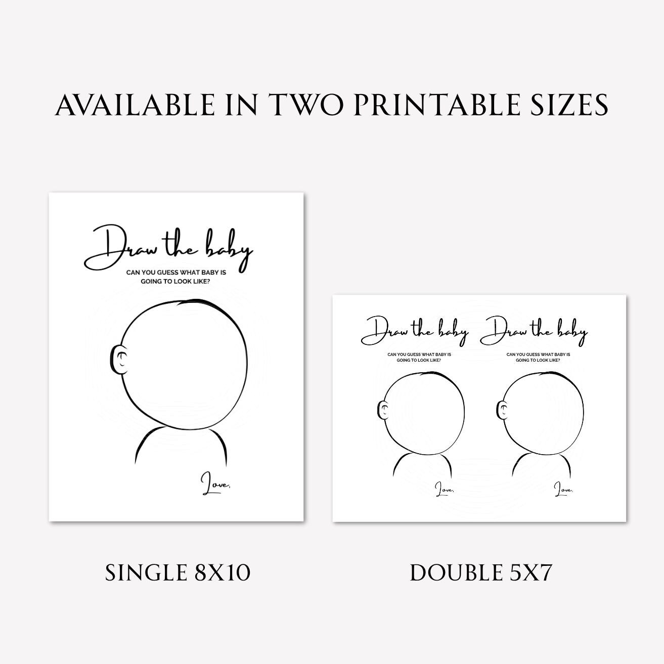 Draw the Baby - Instant Download, Baby Shower Games, Draw Baby, DIY Fun ...