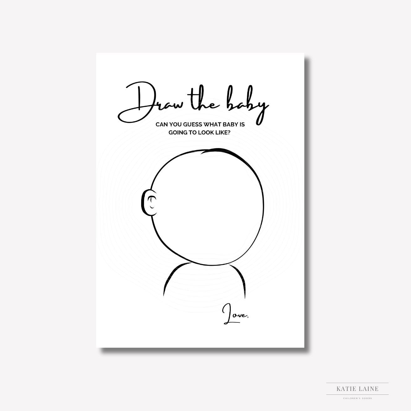 Draw the Baby - Instant Download, Baby Shower Games, Draw Baby, DIY Fun ...
