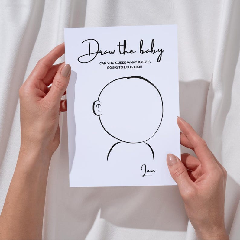Draw the Baby - Instant Download, Baby Shower Games, Draw Baby, DIY Fun ...