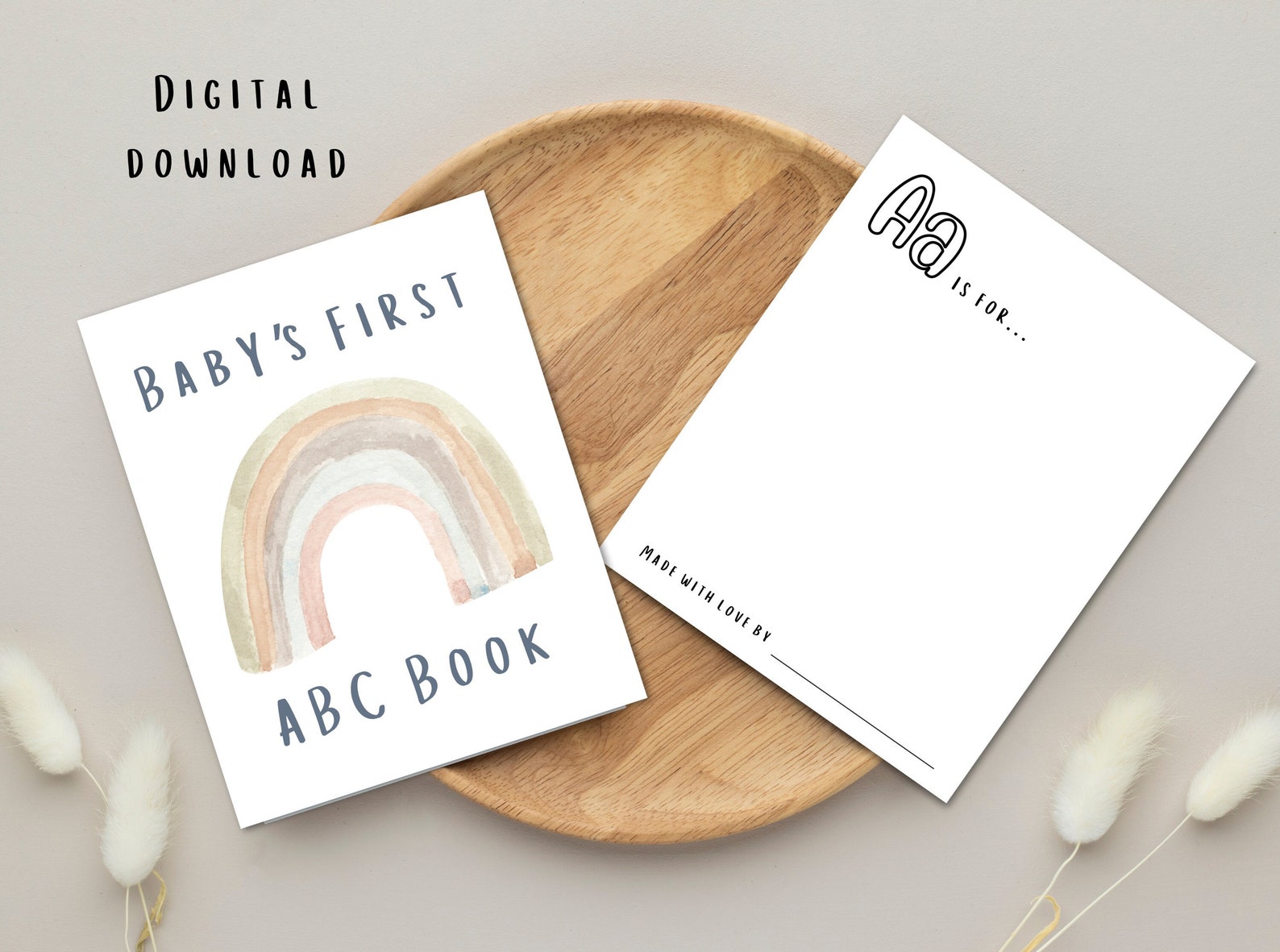 Baby's First ABC Book, DIY Baby Alphabet Book, Baby Shower Game, Boho ...