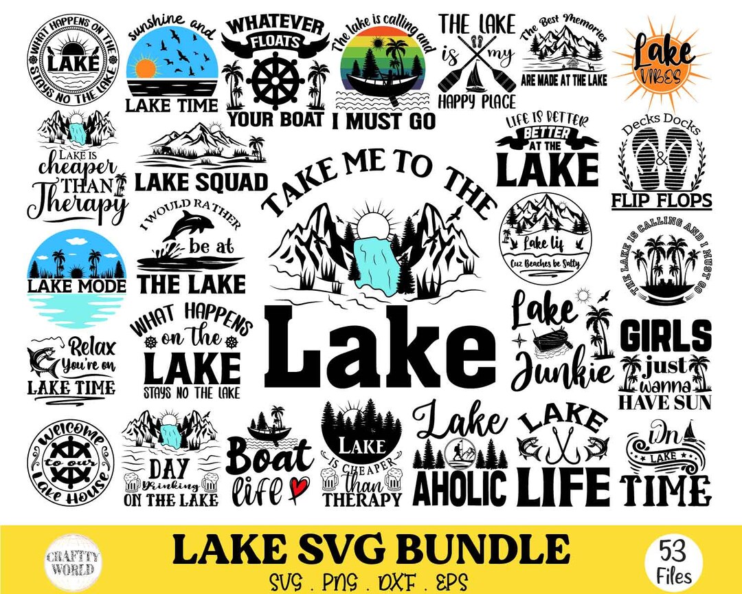 Lake SVG Bundle Sublimaiton Png Dxf Cricut Cameo Cut File - Etsy Singapore
