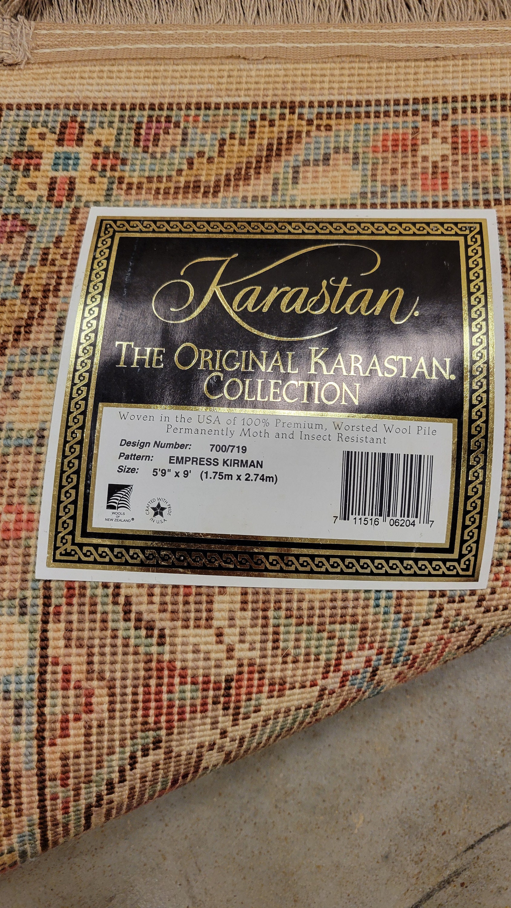 Size 5.9 X 9 New Karastan Original Empress Kirman Design Number 700-719 ...