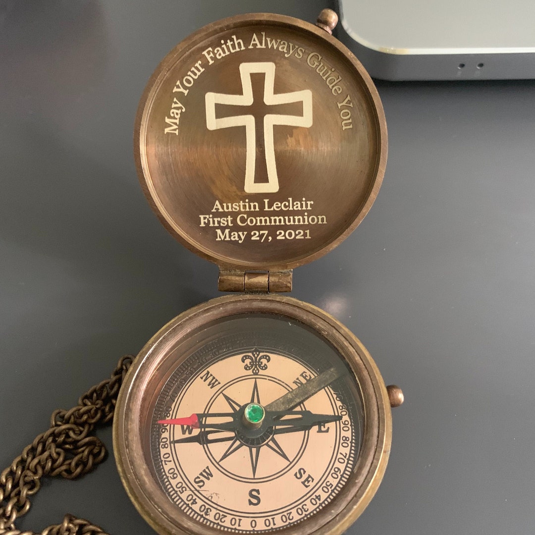 Compass, Baptism Compass Gift, First Communion Gift, Confirmation ...