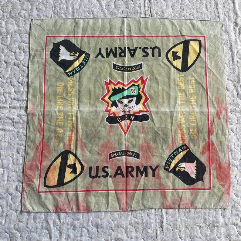 Vintage 80s Bandana Nam War Edition - Etsy