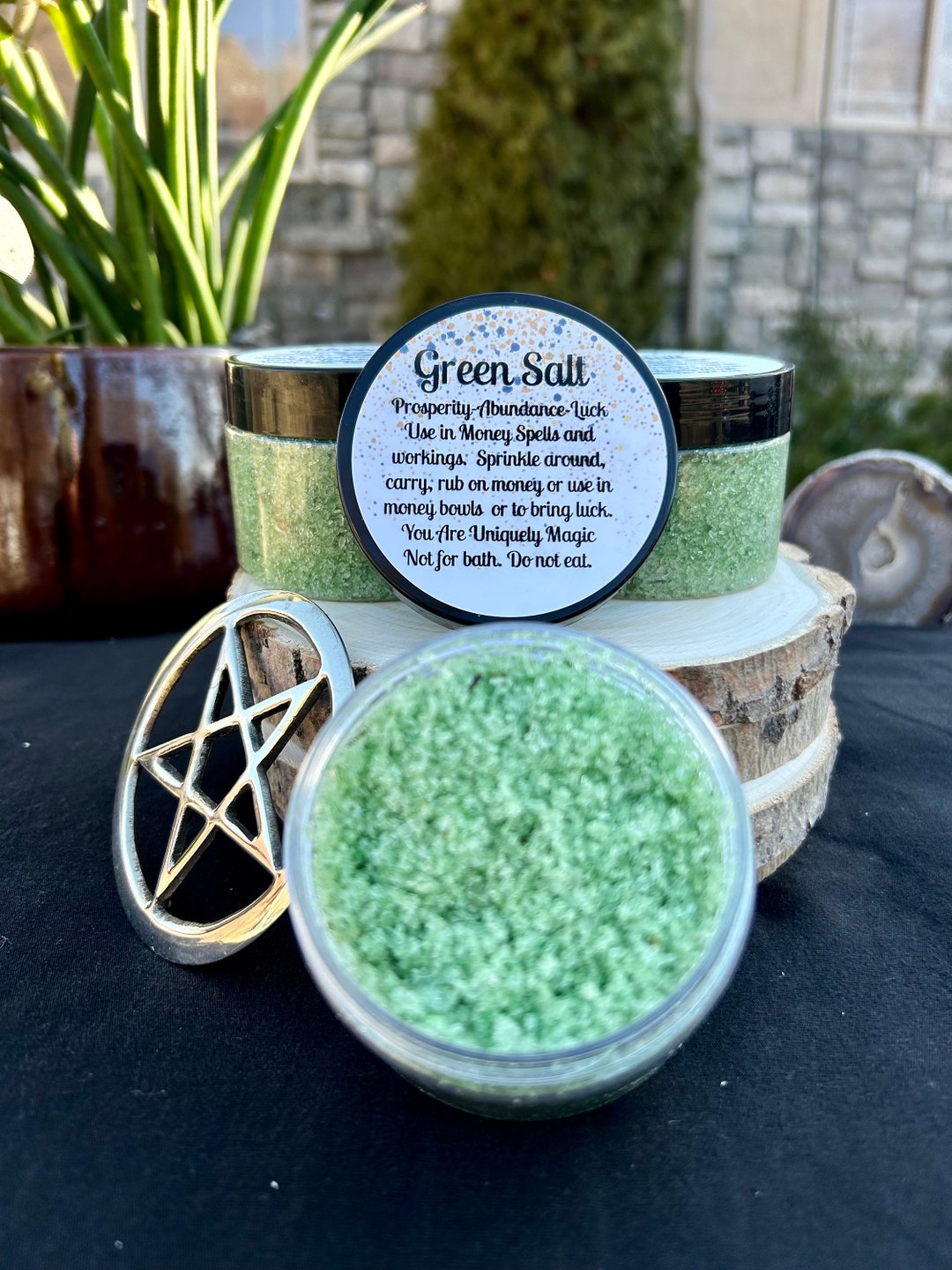 Witches Green Salt 5oz Prosperity, Wealth and Abundance Spells - Etsy