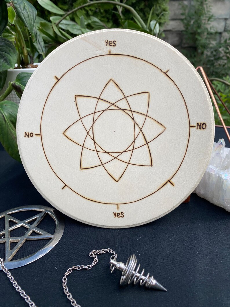 Hand Burned Pendulum Board: Divination, Witch Scrying, Altar Decoration ...