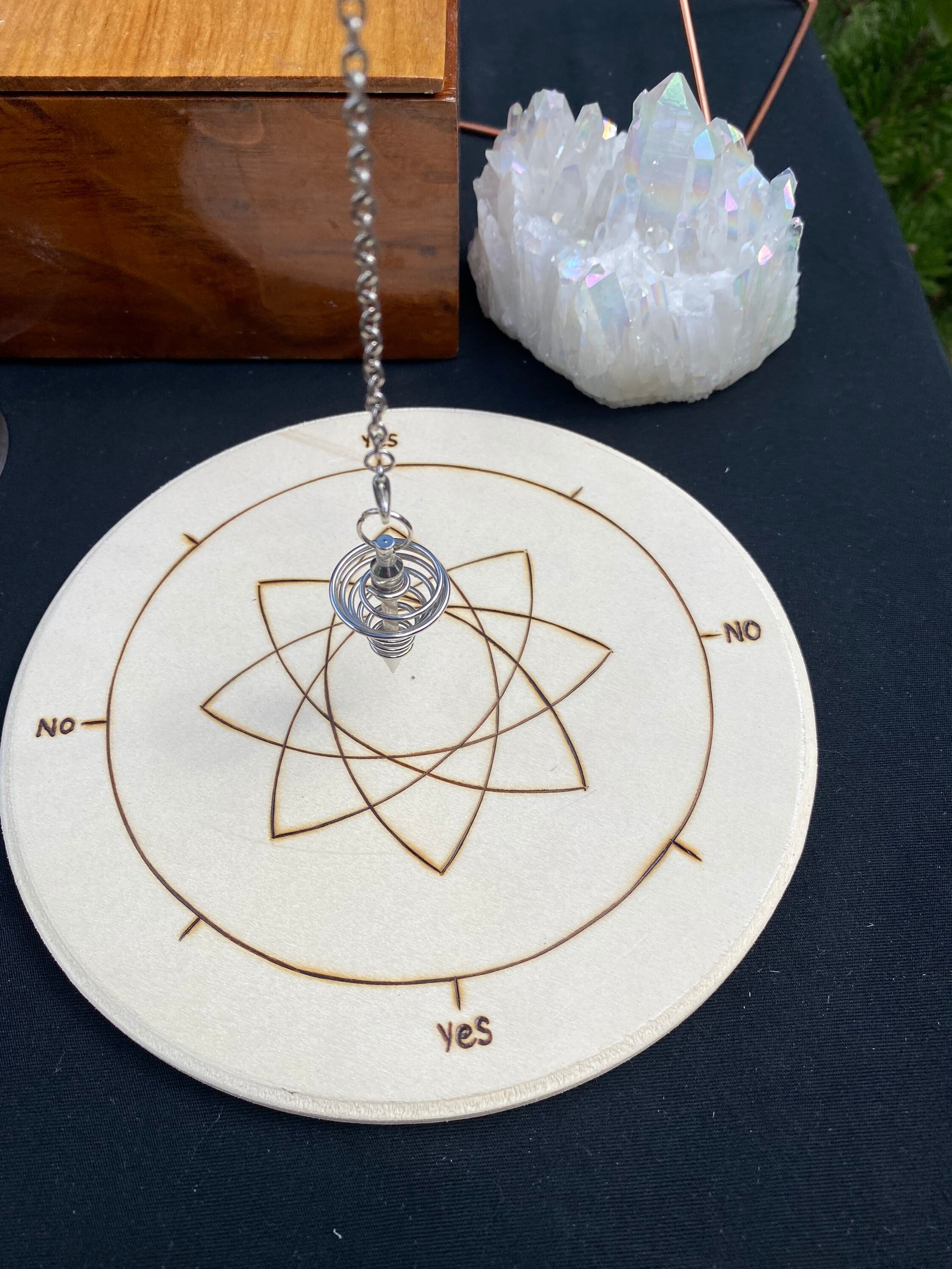 Hand Burned Pendulum Board: Divination, Witch Scrying, Altar Decoration ...