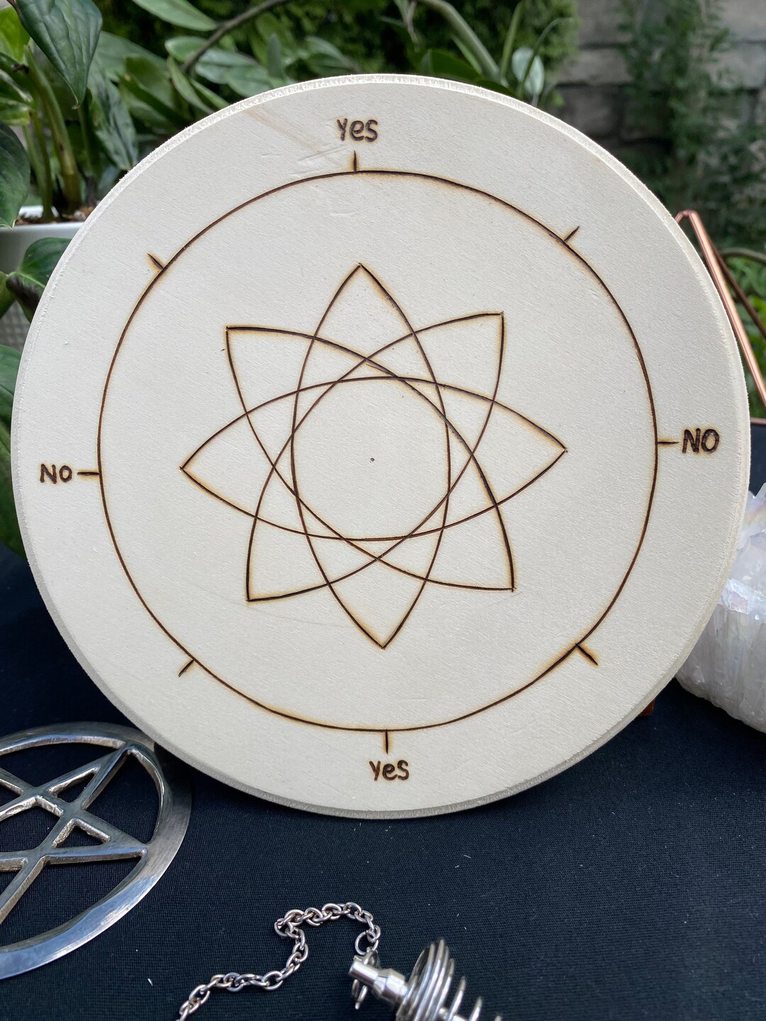 Hand Burned Pendulum Board, Hand Drawn•divination Dowsing With a ...