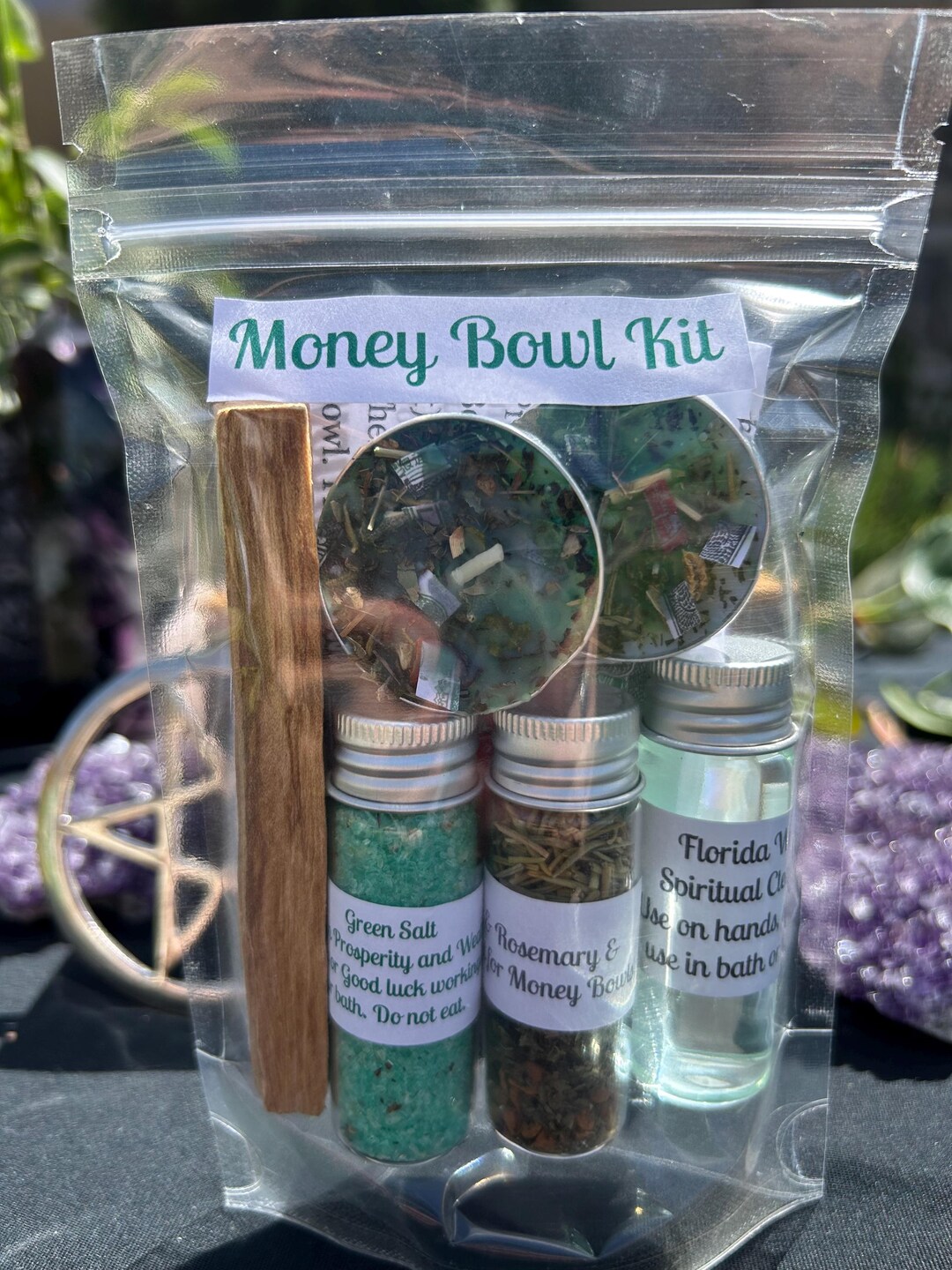 Money Bowl Kit Set-herbs, Spell Candles, Witches Salt, Palo Santo - Etsy