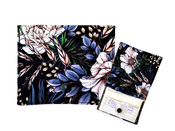 Stylish Fabric Card Case Car Registration & Insurance - Etsy