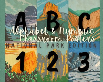 Alphabet & Number Posters National Park Edition White | Etsy