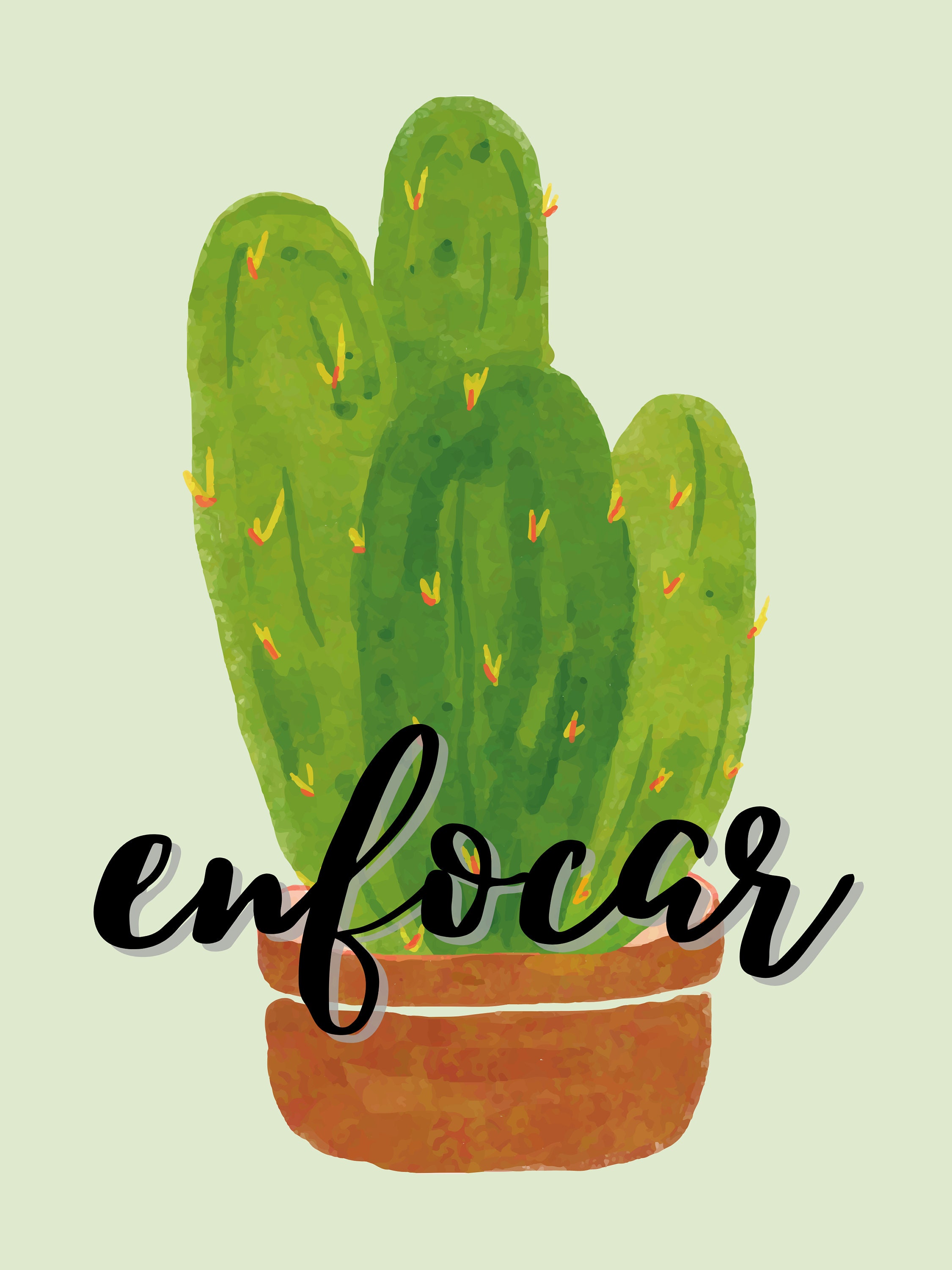 Watercolor Succulents - Spanish | Inspirational Posters Set of 14 ...