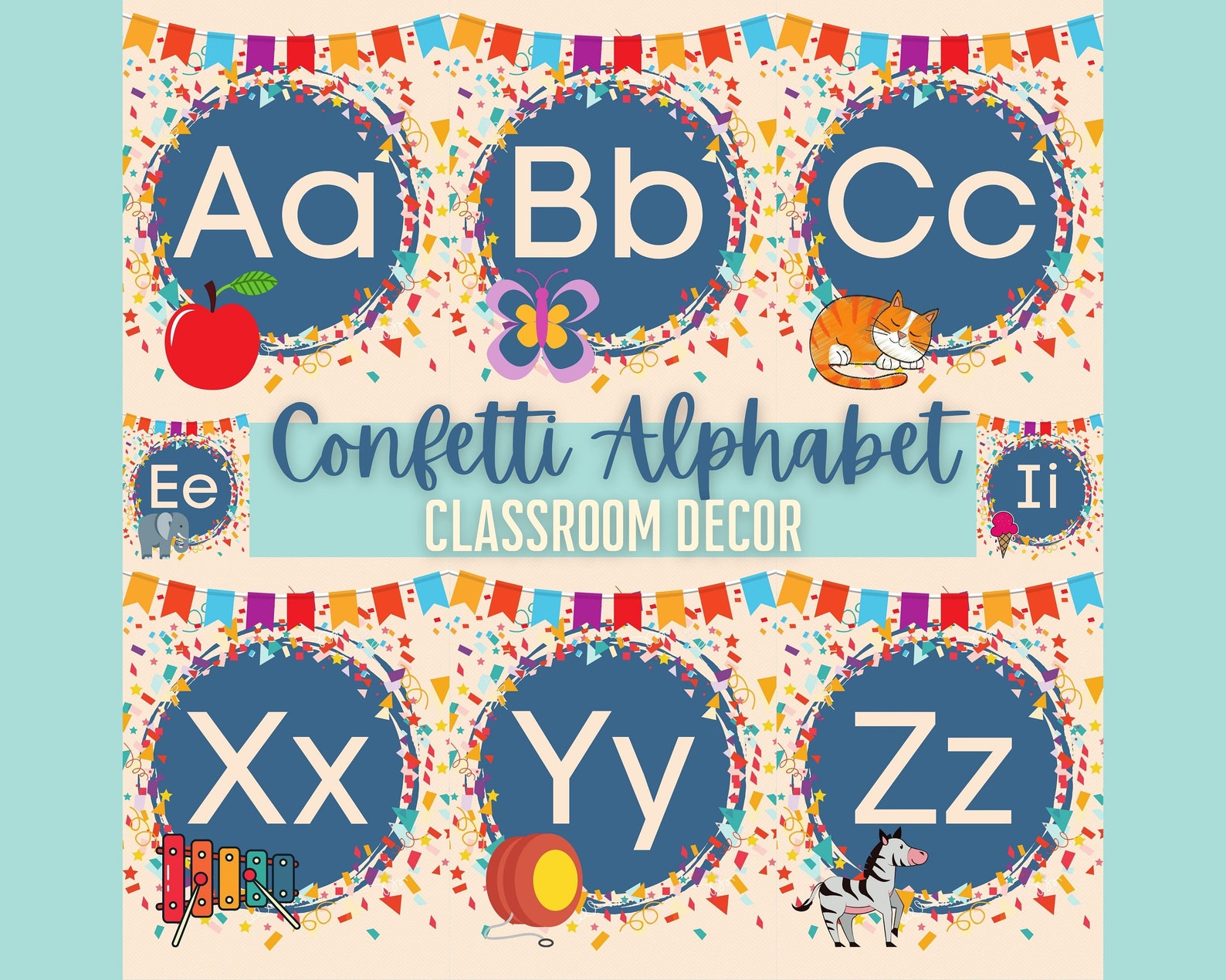 Confetti Collection | Classroom Alphabet Printable Decor | Digital ...