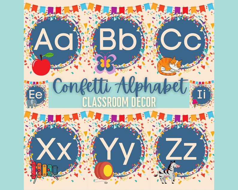 Confetti Collection | Classroom Alphabet Printable Decor | Digital ...
