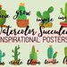 Watercolor Succulents | Inspirational Posters Set of 14 | Classroom ...