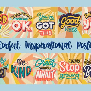 Colorful Inspirational Posters | Set of 10 | Classroom Decor | Digital ...