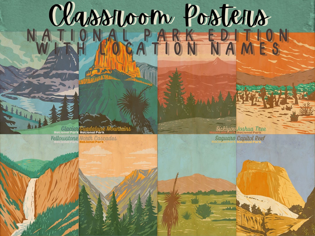 National Park Posters With Location Names | Set of 36 | Printable ...