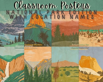 National Park Posters With Quotes Set of 10 Printable Classroom Decor ...