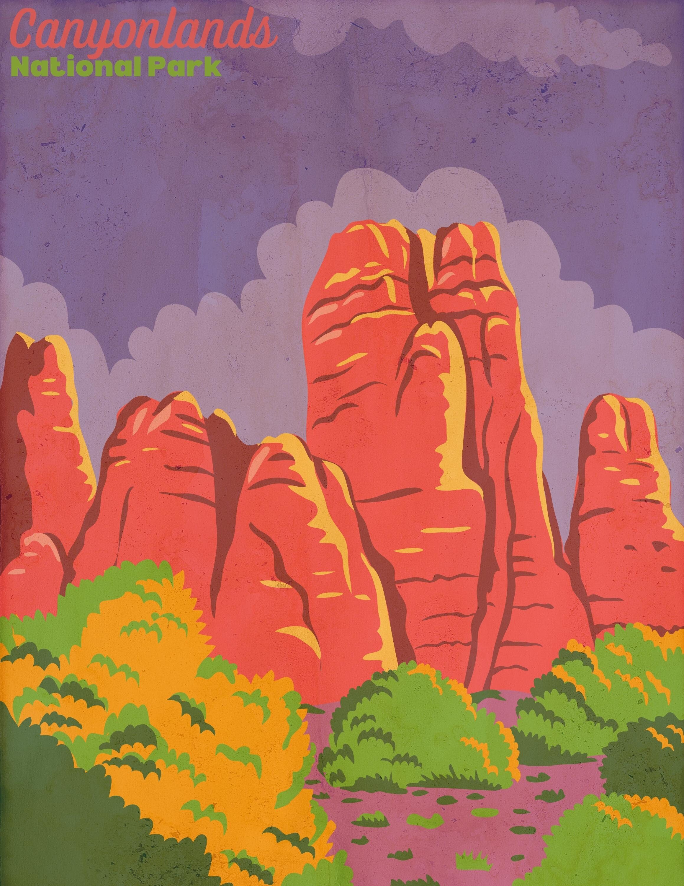 National & State Park Posters With Location Names | Set of 20 ...