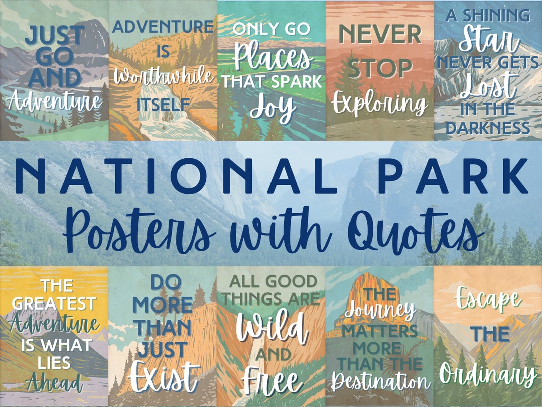 National Park Posters With Quotes | Set of 10 | Printable Classroom ...