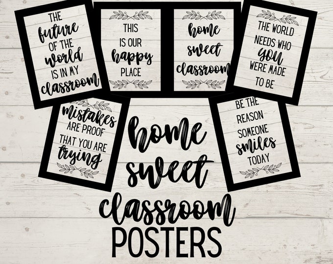 Home Sweet Classroom Theme Posters Set of 6 Classroom Decor - Etsy
