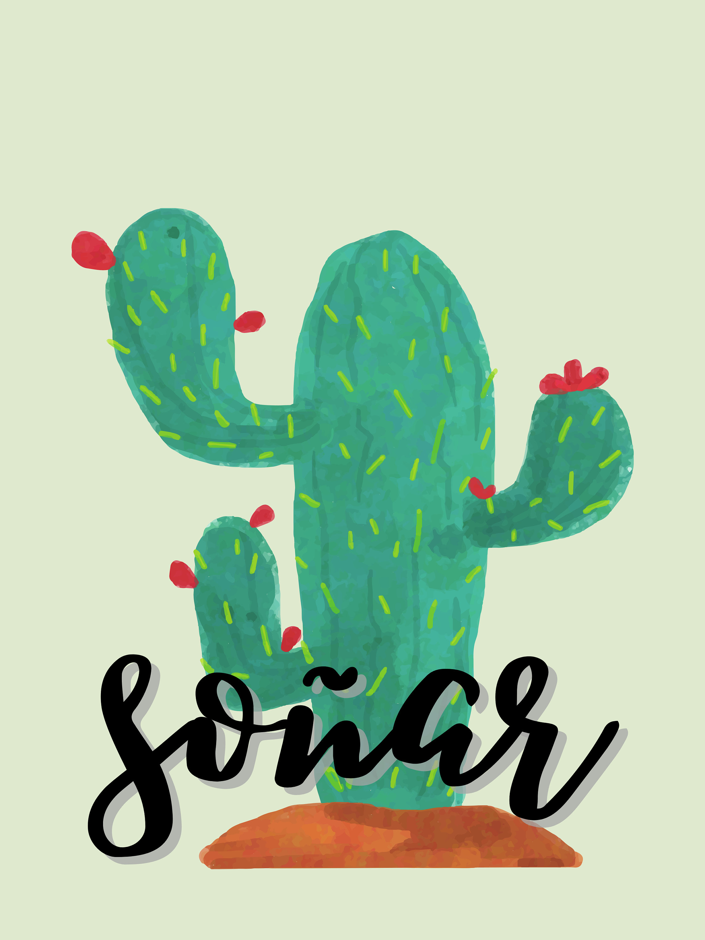 Watercolor Succulents - Spanish | Inspirational Posters Set of 14 ...
