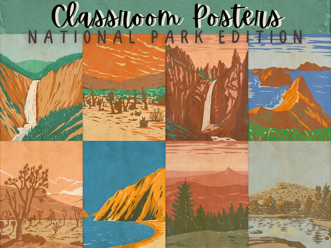 National Park Posters | Set of 36 | 8.5 X 11 Printable Classroom Decor ...