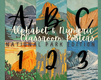 Alphabet & Number Posters National Park Edition White | Etsy