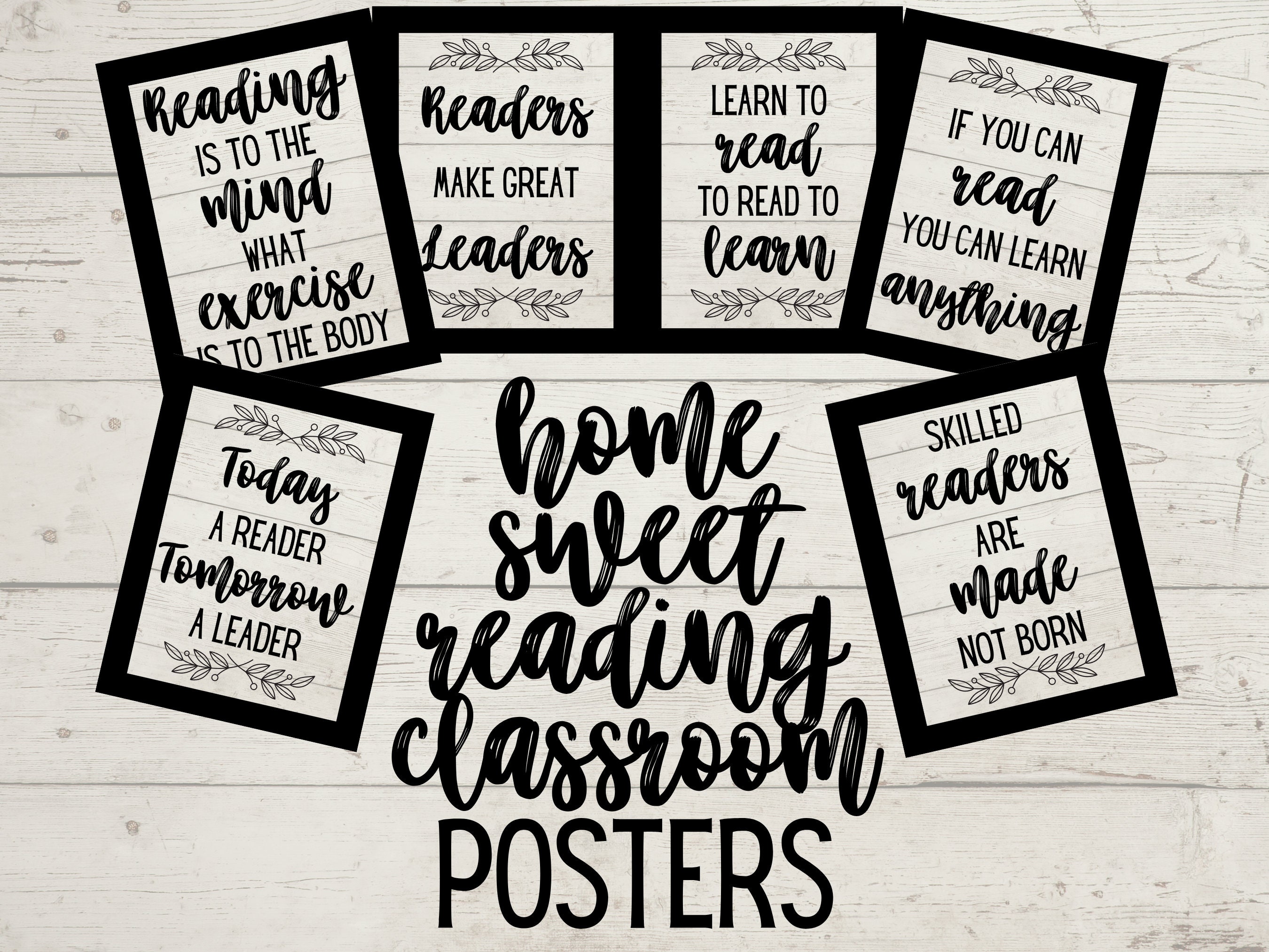 Home Sweet Reading Classroom Theme| Posters Set of 6 | Classroom Decor ...