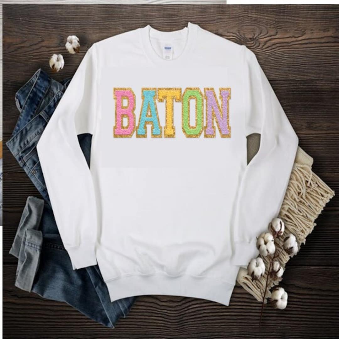 Baton Glitter Shirt Sweatshirt Spring Twirling Apparel Sublimation ...