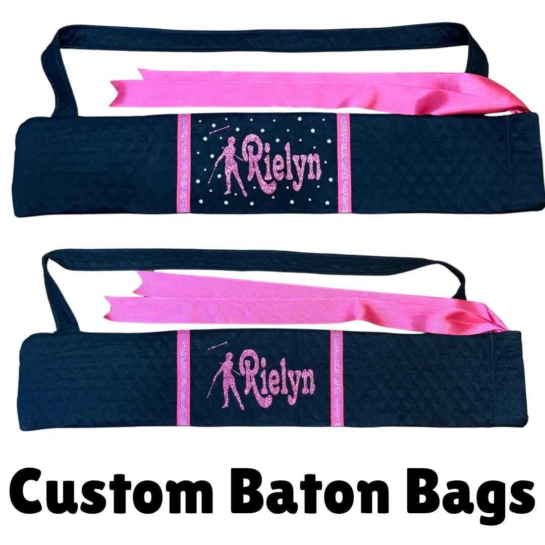 Baton Bag Personalized Solid With Ribbon Accents Quilted Fabric ...