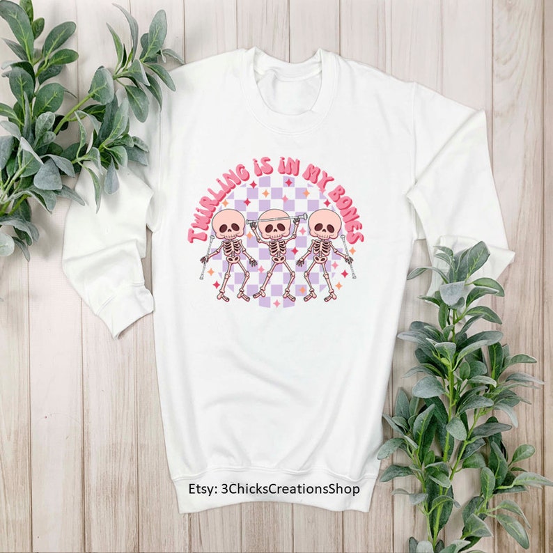 Baton Twirler Halloween Twirling is in My Bones Baton Fall Shirts ...